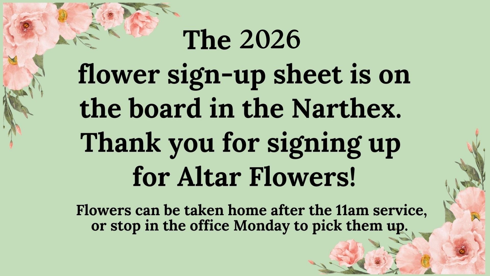 Flowerchart - First Lutheran Kearney